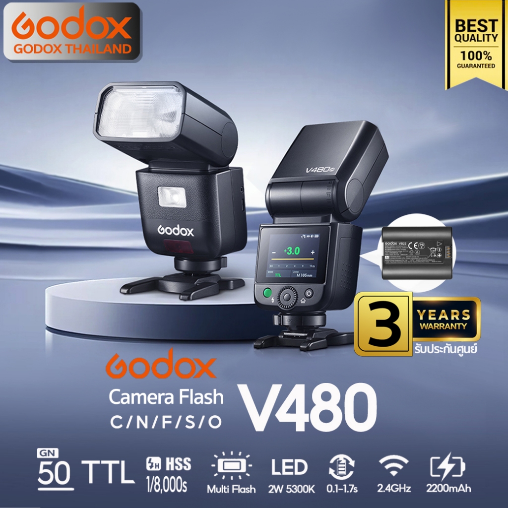 Godox Flash V480 - TTL HSS 2200mAh ( X2T, VB22 ) - รับประกันศูนย์ Godox Thailand 3ปี | Shopee ...