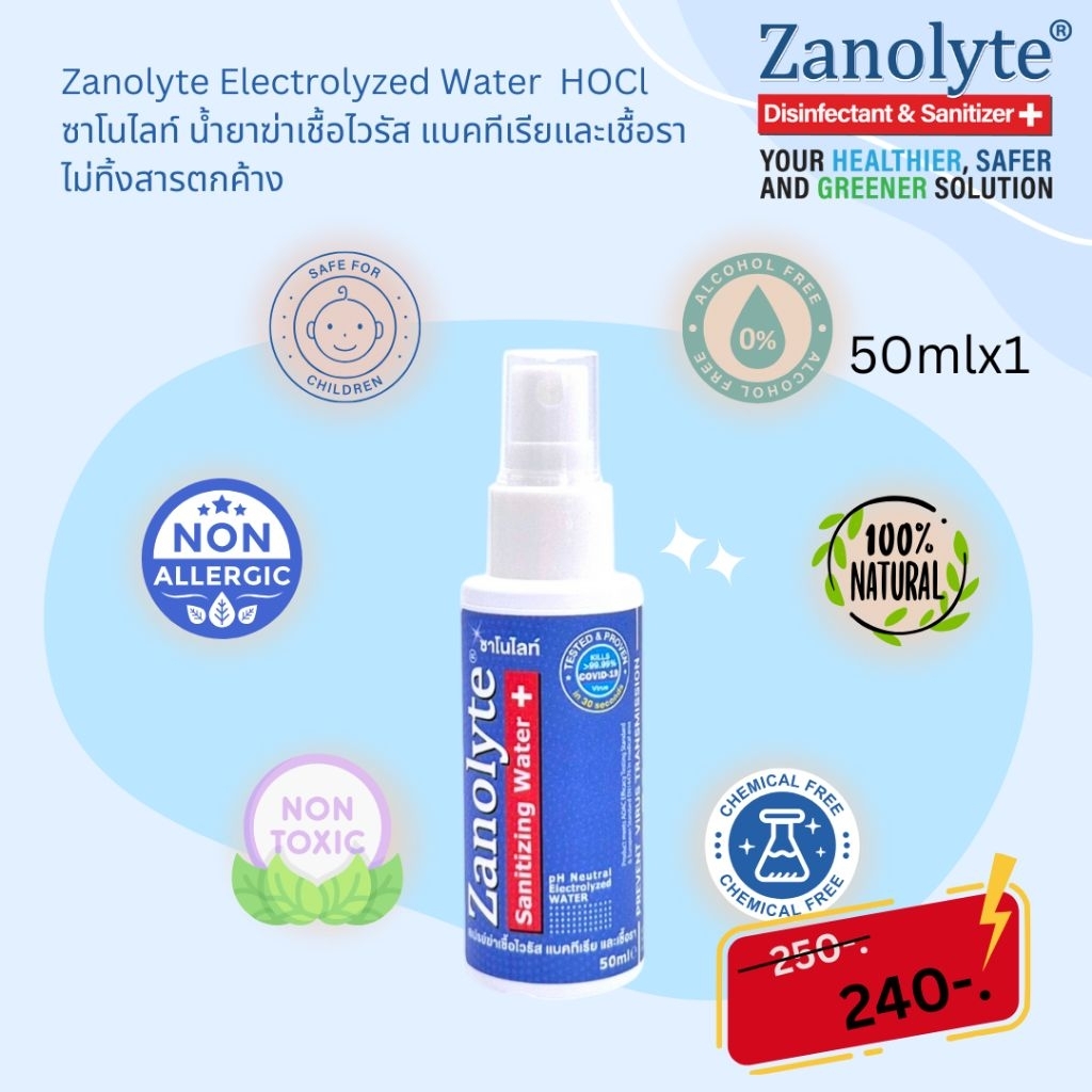 hypochlorous acid spray Zanolyte สเปรย์พ่นฆ่าเชื้อโรค ฆ่าเชื้อไวรัส ...