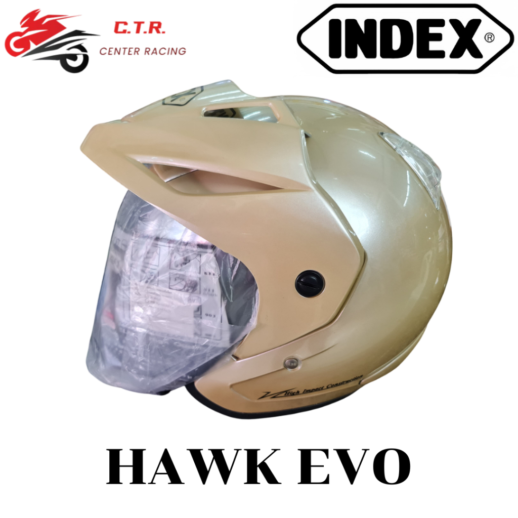 INDEX หมวกกันน็อคเต็มใบแบบเปิดหน้า รุ่น HAWK EVO ของแท้ | Shopee Thailand