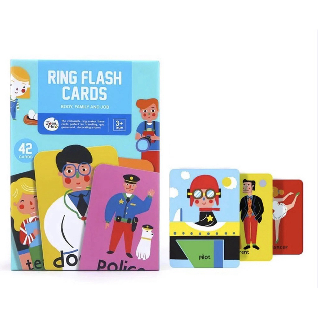 Joan Miro Ring Flash Cards : Body, Family and Job (Used) | Shopee Thailand