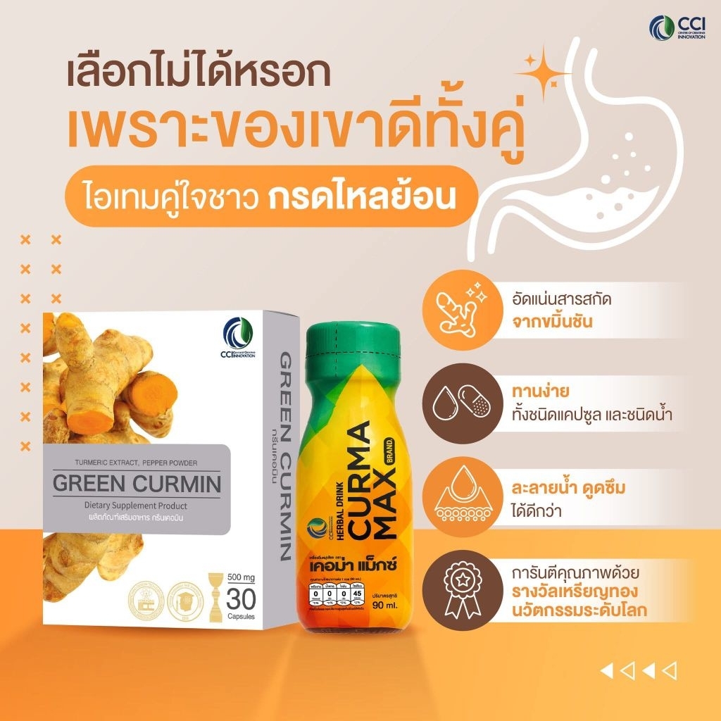 ชุดทดลองเห็นผล 1+1 / เคอม่าแมก curma max + กรีนเคอมิน GreenCurmin กรด ...