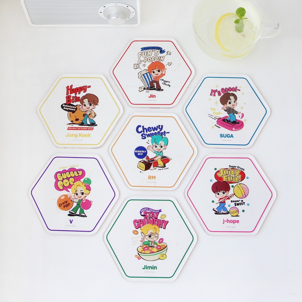 แผ่นรองแก้ว BTS TinyTAN รุ่น TinyMart | Shopee Thailand