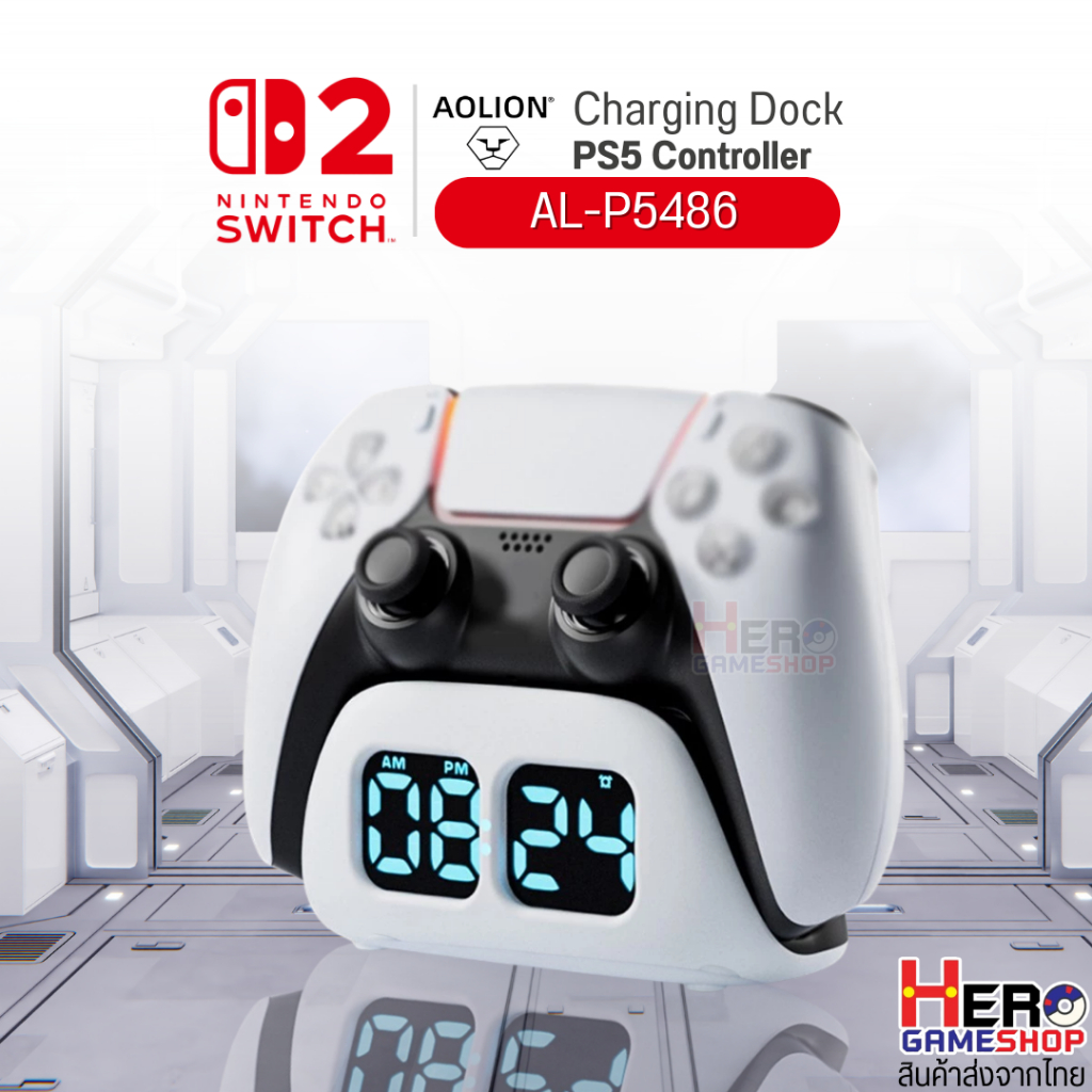 Aolion PS5 Charging Dock แท่นชาร์จจอย PS5 ดีไซด์ Digital clock บอกเวลา ...