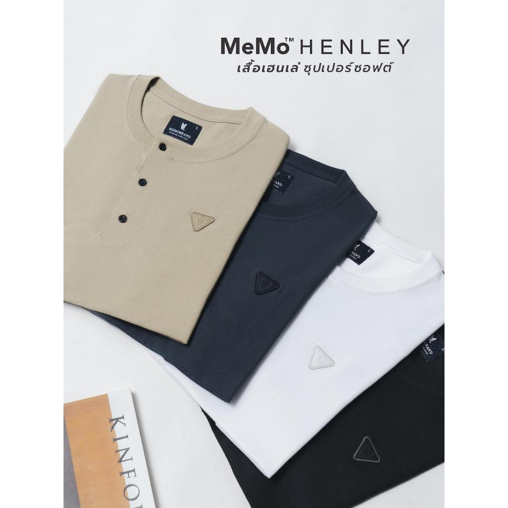 MeMo™ | NEW | Geometric Tag เสื้อคอกระดุมเฮนเล่ งานปักโลโก้ ผ้า ...