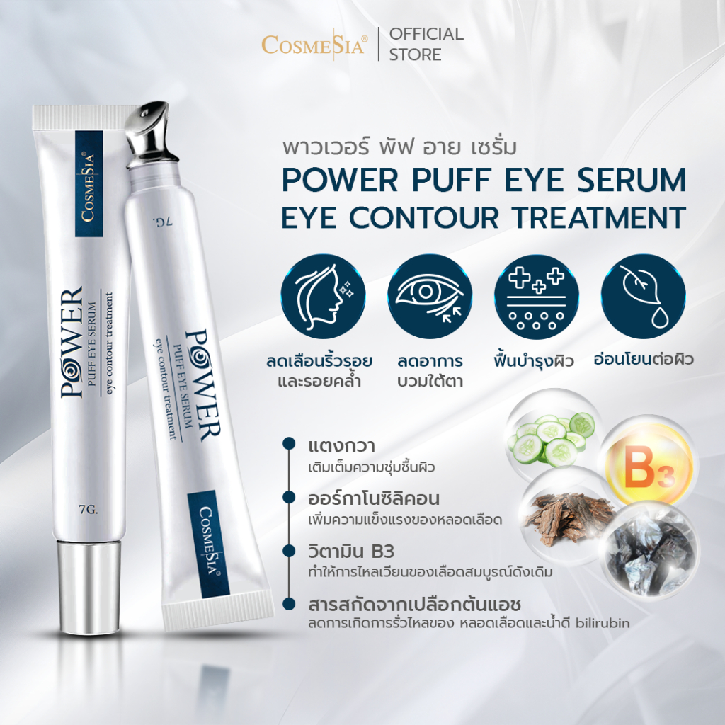 Cosmesia Power Puff Eye Serum Eye Contour Treatment 7ml (บำรุงรอบดวงตา ...