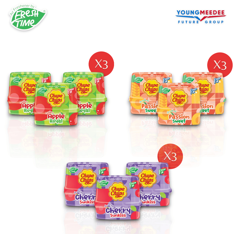 (แพ็ค 3 ชิ้น) FreshTime X Chupa Chups เจลหอมปรับอากาศ 180g | Shopee Thailand