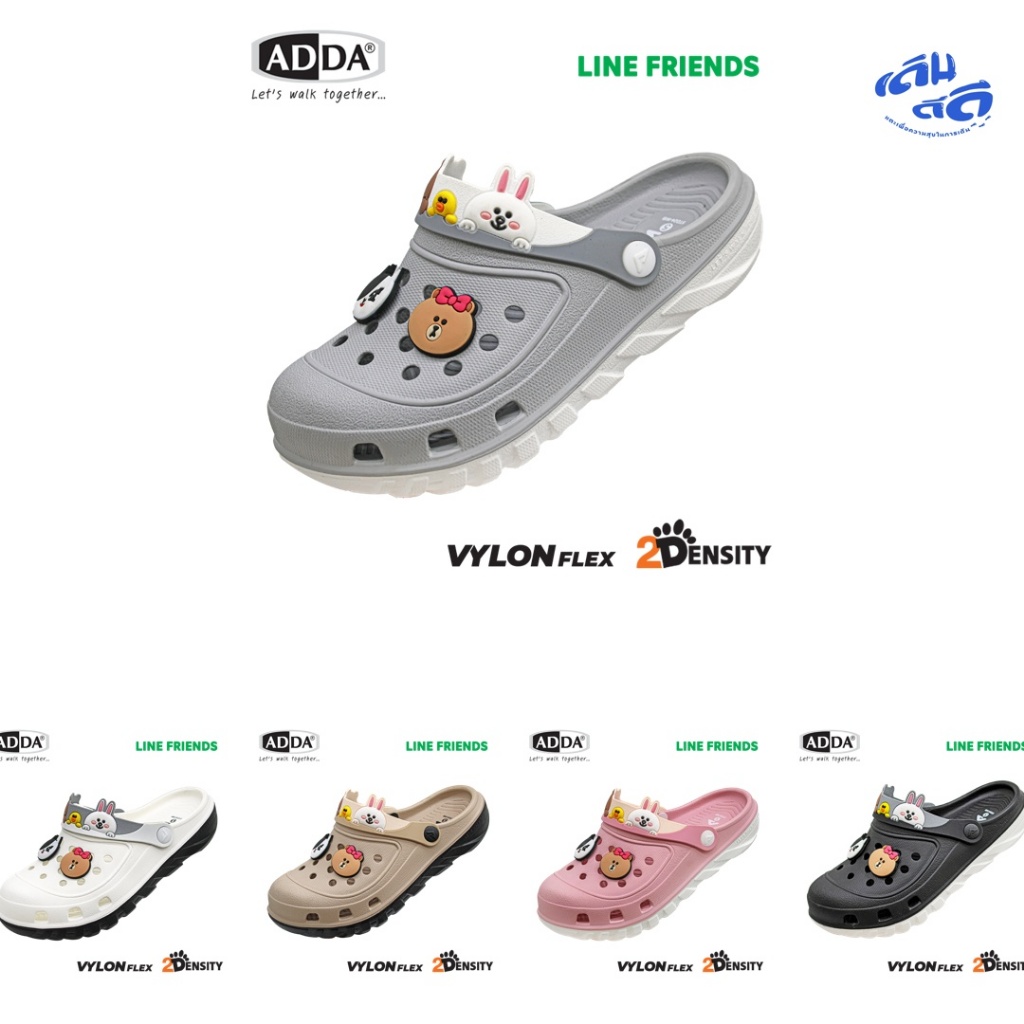 ADDA 2Density LINE FRIENDS รองเท้าหัวโต รัดส้น รุ่น 5TD24-WB ไซส์ 4-6 ...
