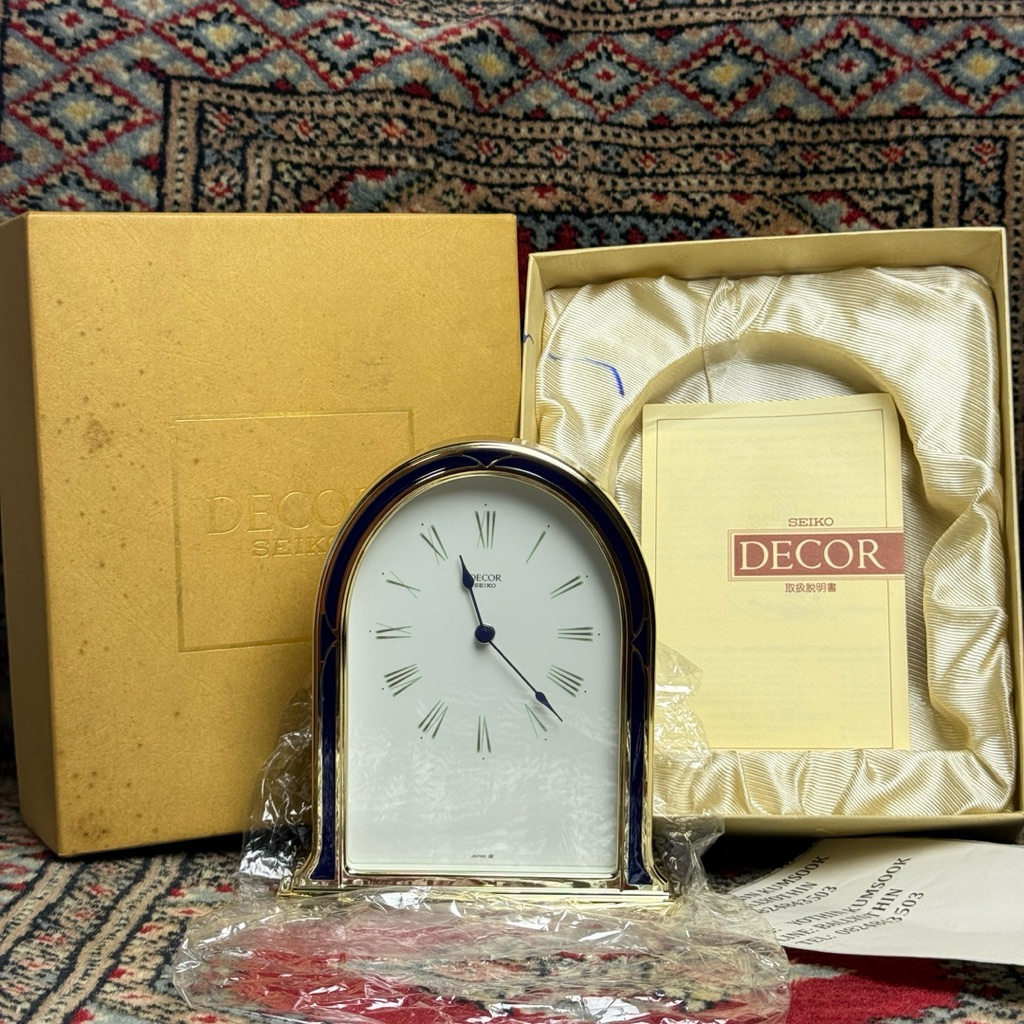 นาฬิกาตั้งโต๊ะ SEIKO DECOR ตัวเรือนโลหะชุบสีทองสวย ของใหม่เก่าเก็บ ...