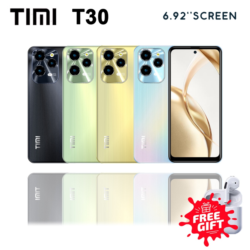 โทรศัพท์ TIMI T30 สแกนใบหน้า หน้าจอIPS 90Hz 6.92นิ้ว แบต 6500 Ram6 Rom128GB android13 กล้องหน้า ...