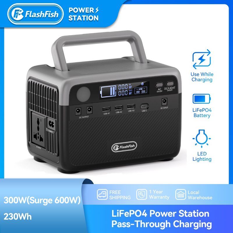 300W 230Wh | FlashFish Portable Power Station 300W (600W Surge ...