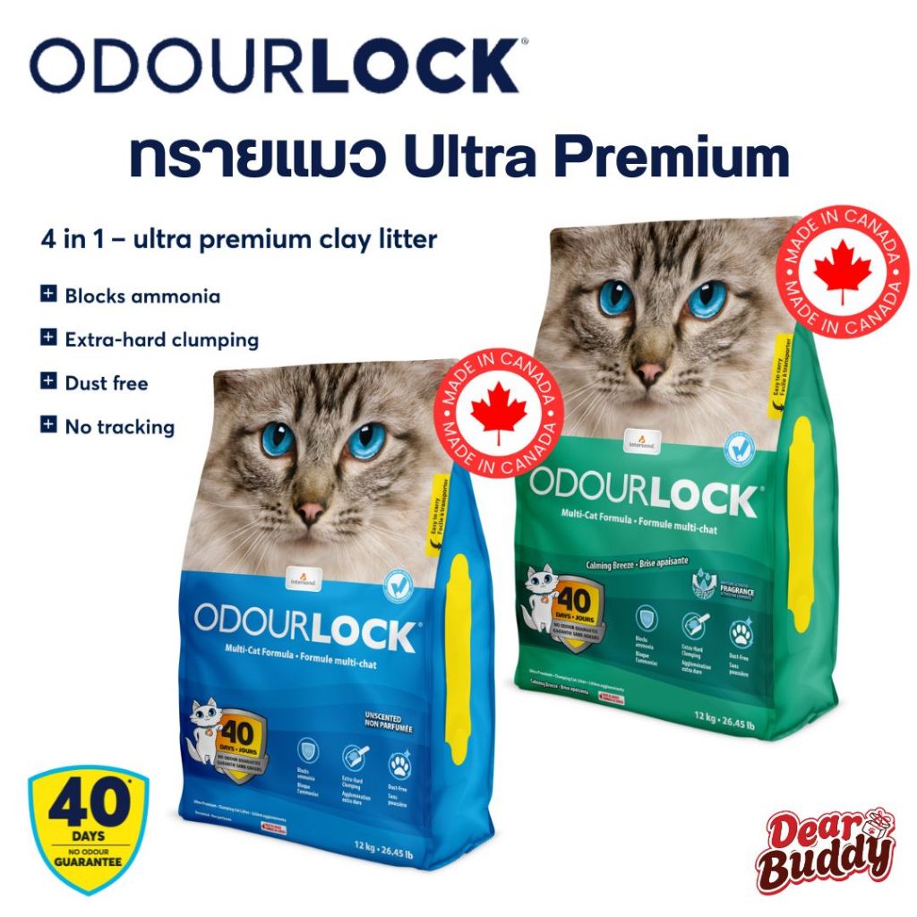 Intersand OdourLock ทรายแมวอัลตราพรีเมียม ขนาด 12 กิโลกรัม ไร้กลิ่น ...
