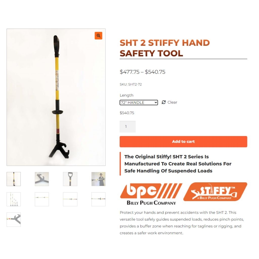 Push & Pull Stick Handle STIFFY SHT 2 Type 2 SHT2-42 (42") / SHT2-72 ...