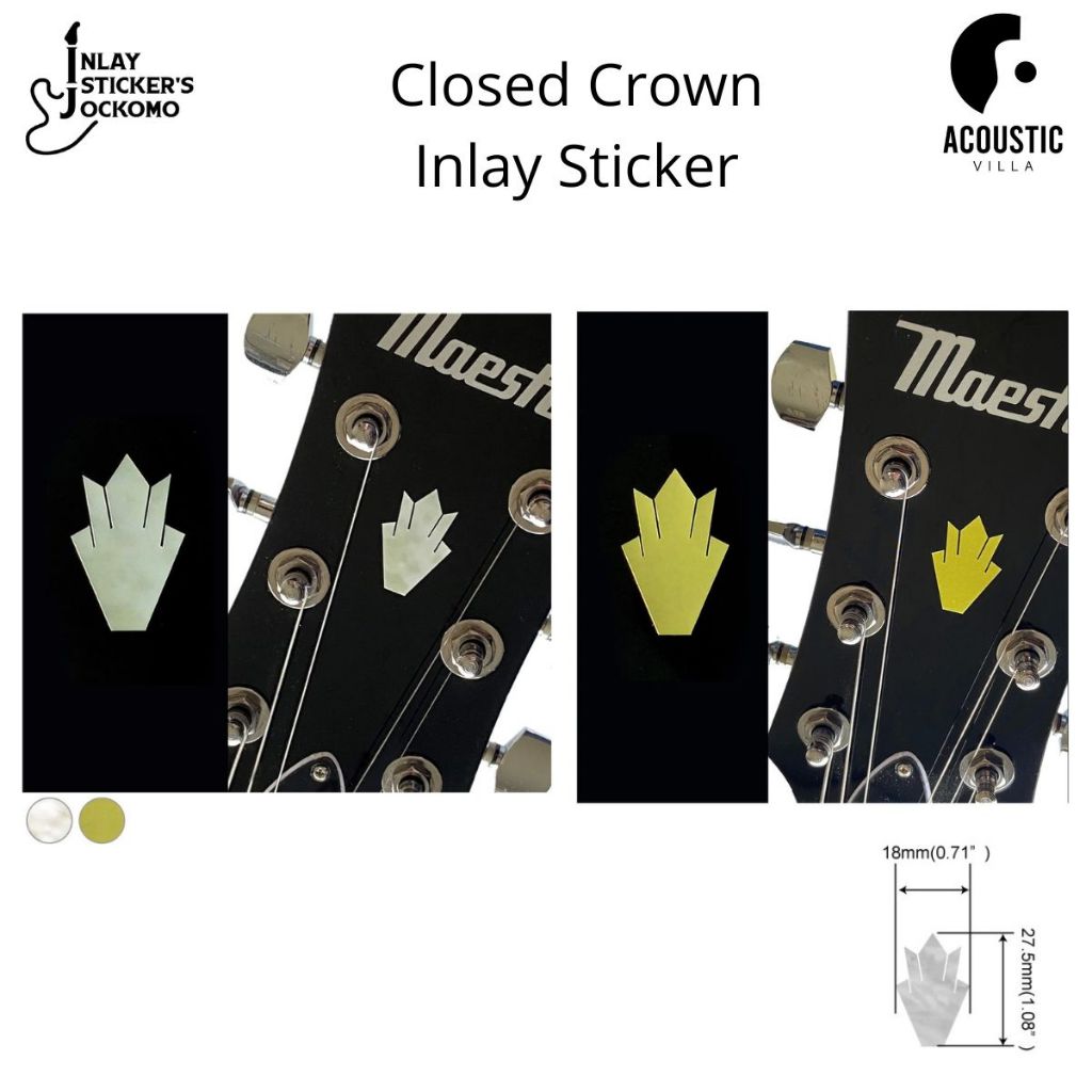 Closed Crown Headstock Inlay Sticker | Shopee Thailand