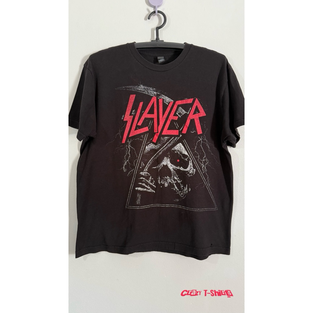 เสื้อวง Slayer • Triangle Reaper ของแท้จากกระสอบมือสอง | Shopee Thailand