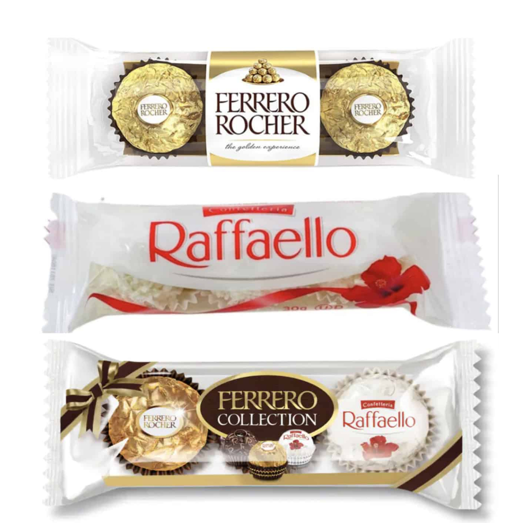 Ferrero rocher T3 เฟอเรโร รอชเชอร์ ช็อกโกแลตนมผสมเกล็ดเฮเซลนัทกรอบสอด ...