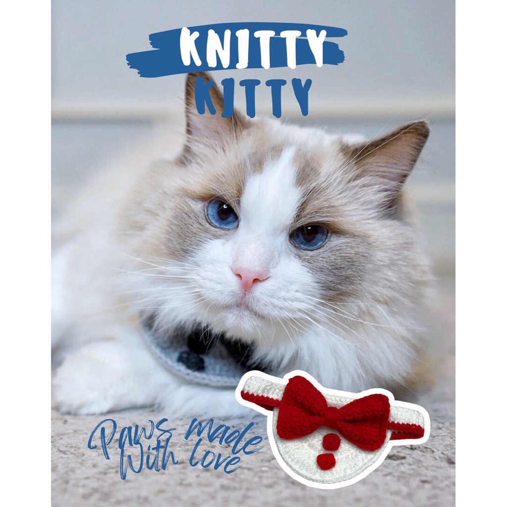 ปลอกคอไหมพรม รุ่น Thoth by Knitty Kitty, ปลอกคอแมว, Cat Collar | Shopee ...