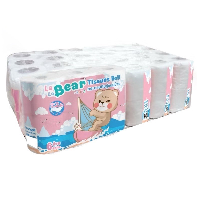 [โพลี] LaLa Bear KUMA คุมะ กระดาษทิชชู่ม้วน กระดาษชำระ โพลีละ 48ม้วน แพ ...