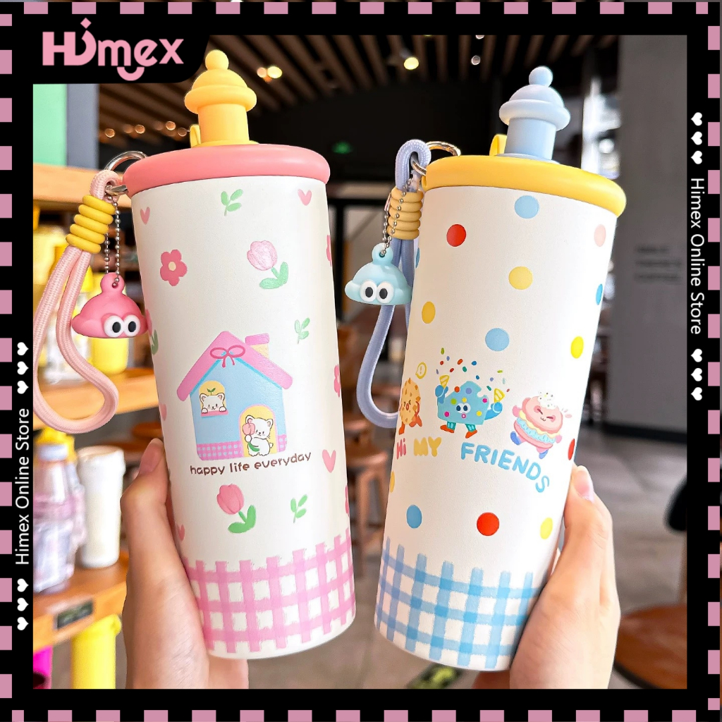 Himex แก้วน้ำเก็บความเย็น ขวดน้ำเก็บความเย็น แก้วน้ำเก็บอุณหภูมิ พร้อมที่จับ 700ml | Shopee Thailand