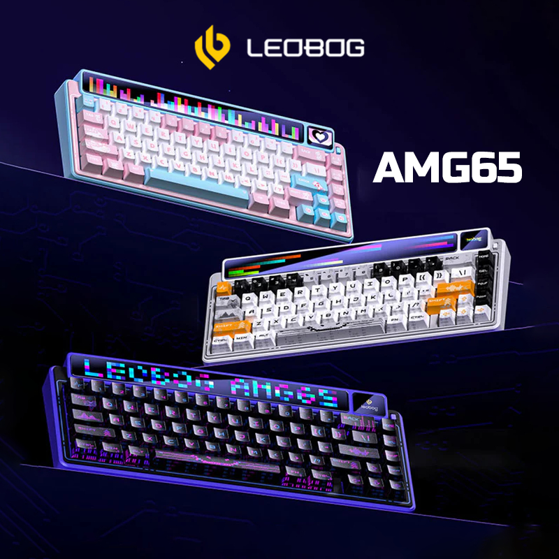 [🇹🇭 สต็อกสินค้าในไทย] LEOBOG AMG65 คีย์บอร์ดแมคคานิคอล 65% ไร้สาย 3 โหมด พร้อมหน้าจอคู่ Hot‑Swap ...