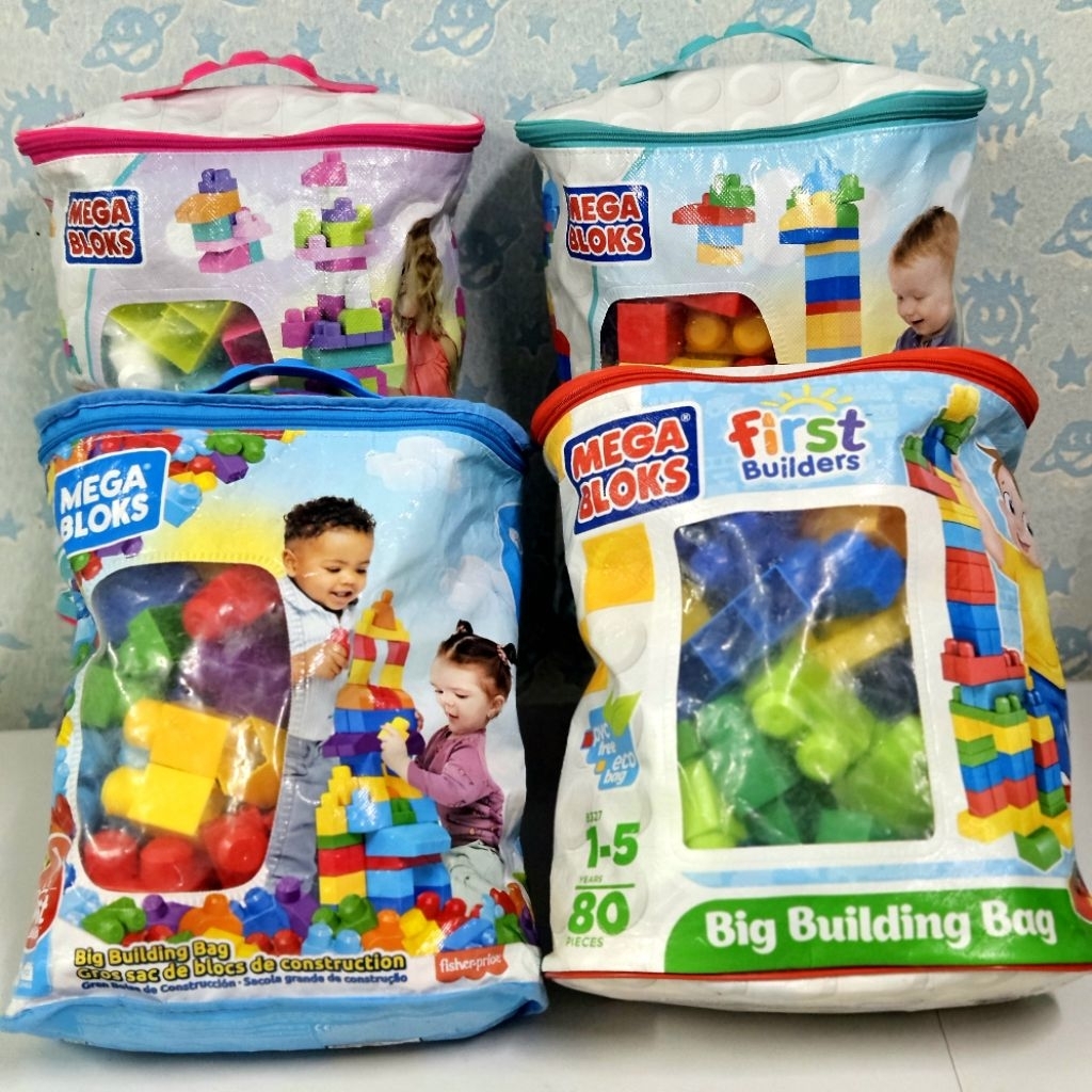 ตัวต่อตัวใหญ่เสริมสร้างจินตนาการ Mega Bloks Big Building Bag(Classic) จำนวน 80 ชิ้น | Shopee ...