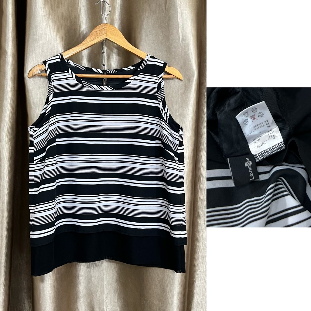 (F942) Lavannor ไซส์ L เสื้อแขนกุดผ้าโพลีเอสเตอร์ สภาพใหม่มาก อก 40 ยาว 24 ️59.- | Shopee Thailand