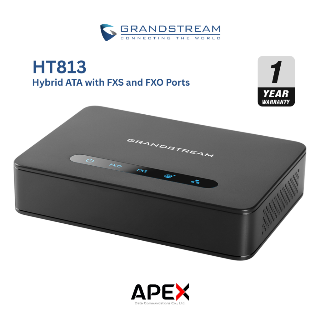 พร้อมส่งในไทย Grandstream HT-813 Hybrid ATA with FXS and FXO Ports ...