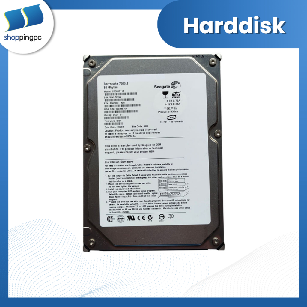 Seagate ST380215A - 80GB 7.2K RPM IDE 3.5" Hard Disk Drive (HDD ...