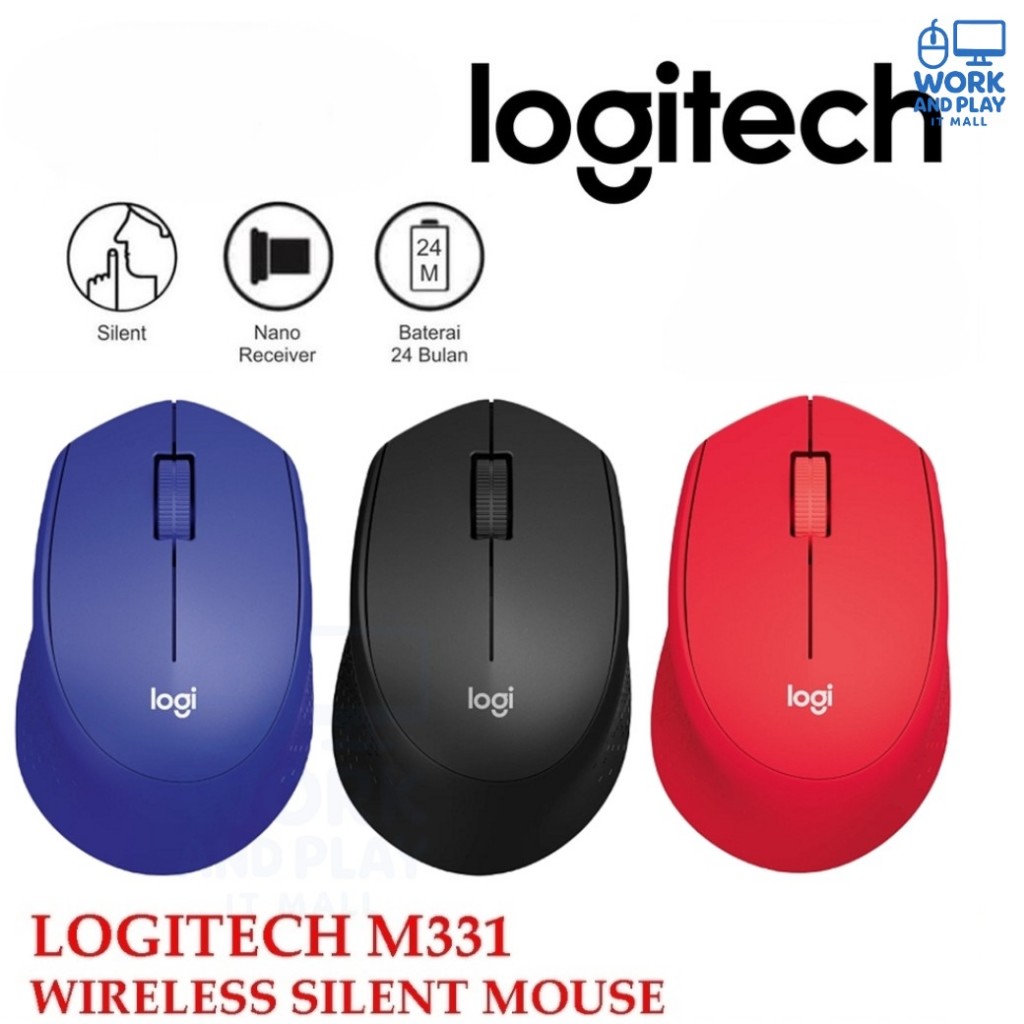 MOUSE (เม้าส์ไร้สายไร้เสียงคลิก) LOGITECH M331 WIRELESS SILENT PLUS ...