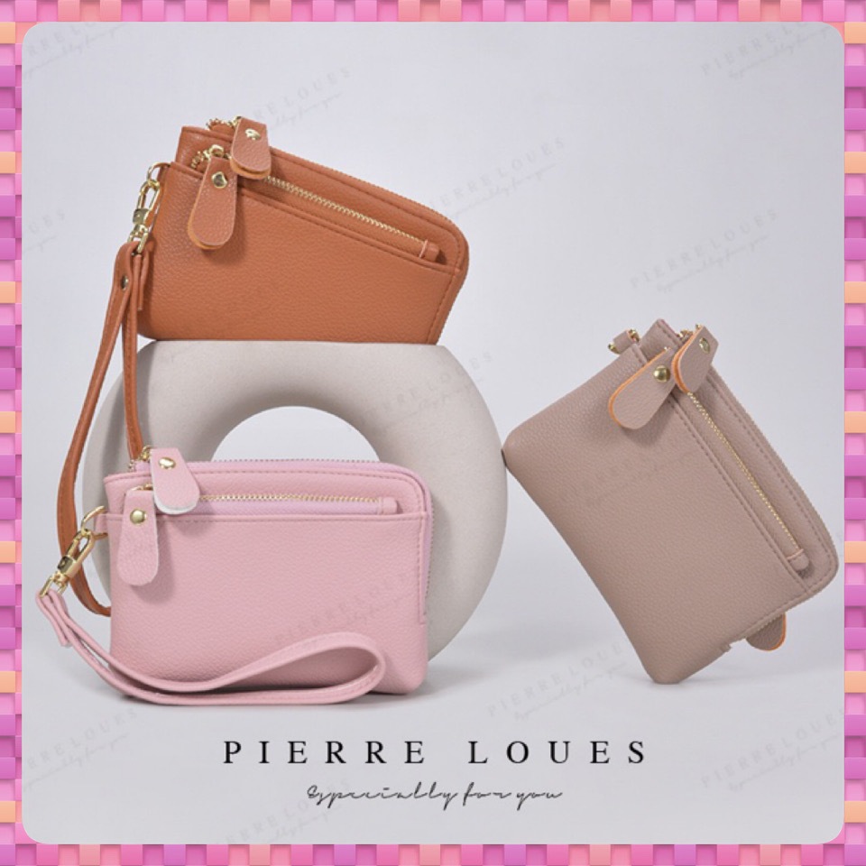 Pierre loues 136Aกระเป๋าสตางค์ผู้หญิง3ช่องซิป พร้อมสายคล้องมือ หนังPU ...
