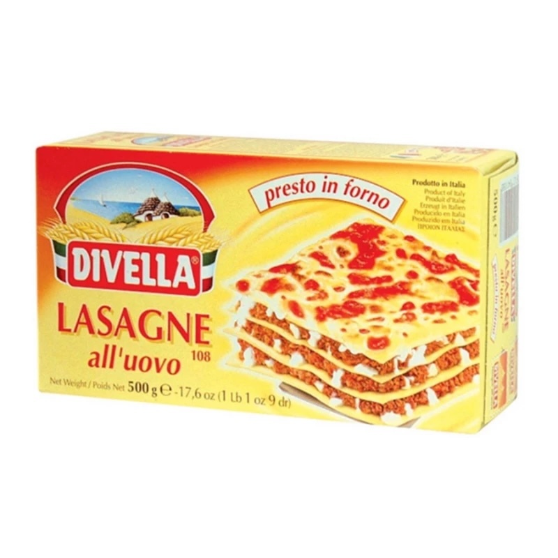 แผ่นลาซานญ่า พาสต้า 500 กรัม มี 30 แผ่น- Divella Lasagne Sheet Pasta ...