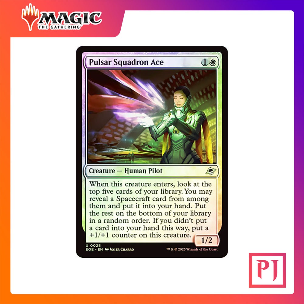 [MTG] Pulsar Squadron Ace [EOE] [WHITE] [UNCOM] [FOIL] [ENG] (การ์ดเม ...