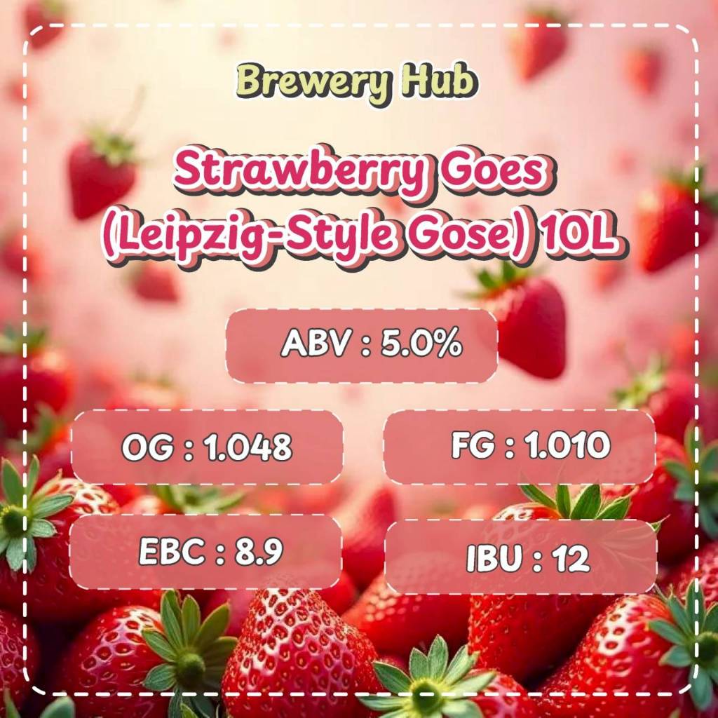 ชุดวัตถุดิบทำเบียร์ Strawberry Goes (Leipzig-Style Gose) Beer Kit ครา ...