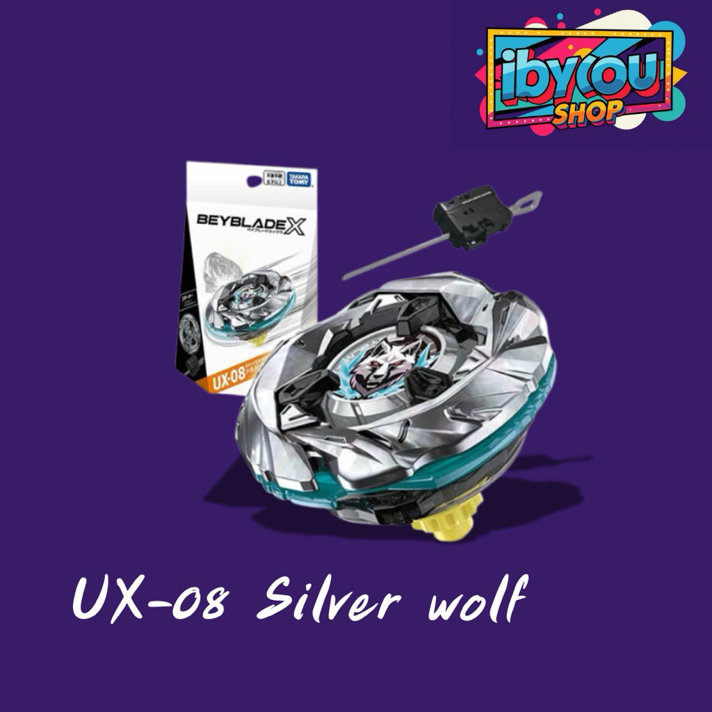 UX-08 Silver Wolf (ซิลเวอร์วูล์ฟ) 3-80 FB Beyblade x TakaraTomy 100% ...
