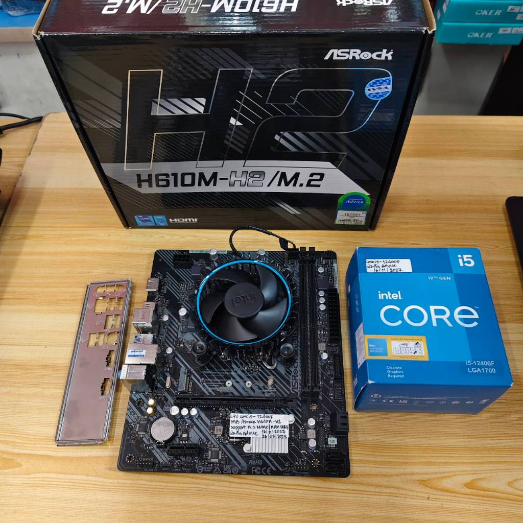 CPU + M/B Core i5-12400F + Asrock H610M-H2 มีกล่อง ประกันยาว | Shopee Thailand