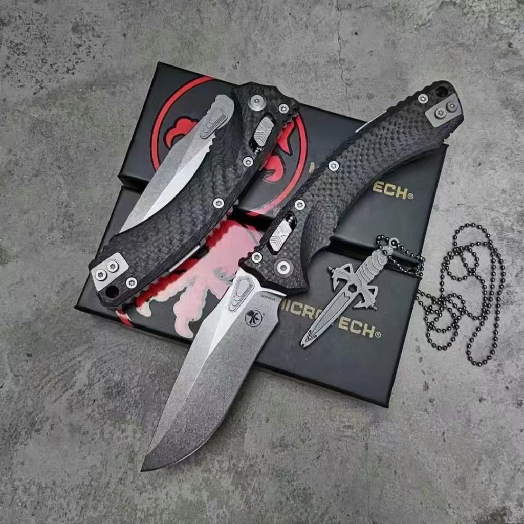 MICROTECH ไมโครเทค มีดพับสะเทินน้ำสะเทินบก วัสดุ: D2 จัดการวัสดุ: เส้น ...