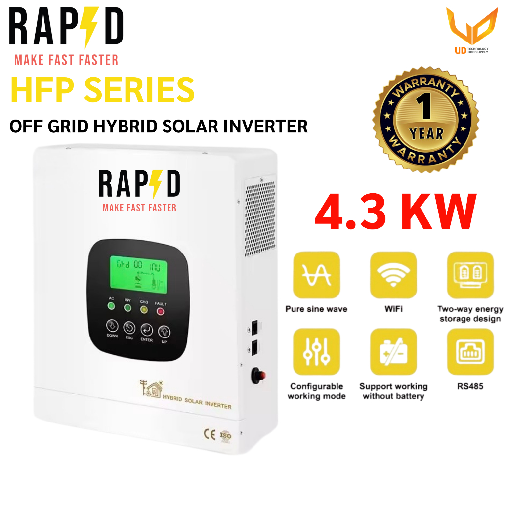 RAPD Hybrid Offgrid Inverter Single Phase 220-240Vac 24 Vdc 1 String 4 ...