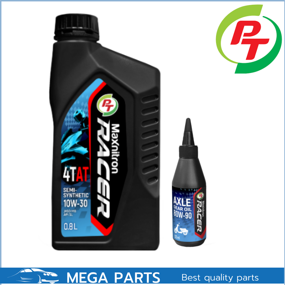 PT 4AT+GEAR น้ำมันเครื่องพร้อมน้ำมันเฟืองท้ายรถจักรยานยนต์ออโต้ (AUTO ...