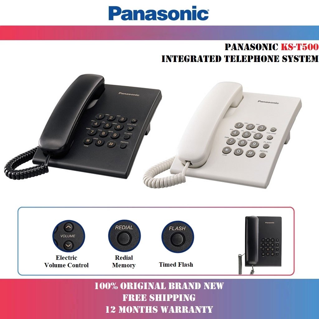 Panasonic รุ่น KX-TS500 (หลายสี) โทรศัพท์บ้าน โทรศัพท์มีสาย โทรศัพท์ ...