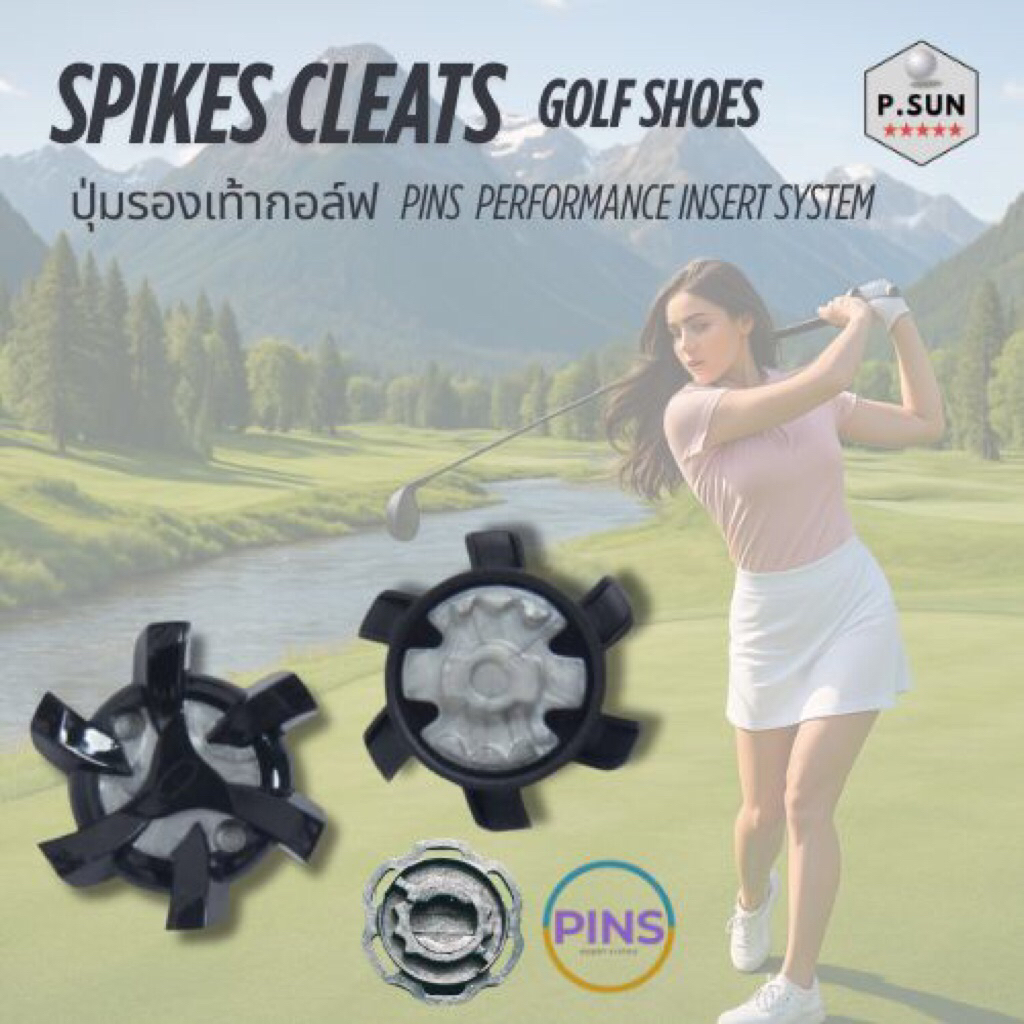 ปุ่มรองเท้ากอล์ฟ 14-30pcs. /+ ตัวไข spikes cleats golf pins performance insert system (pin ...