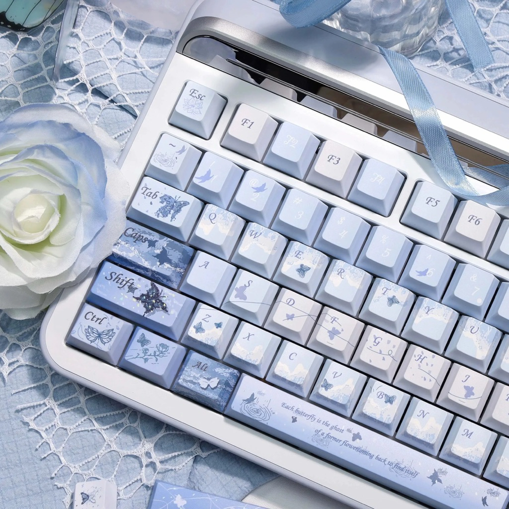 🦋Indigo Blue Butterfly Keycap | PBT | FC/OEM | keys | คีย์แคปน่ารักๆ ตก ...