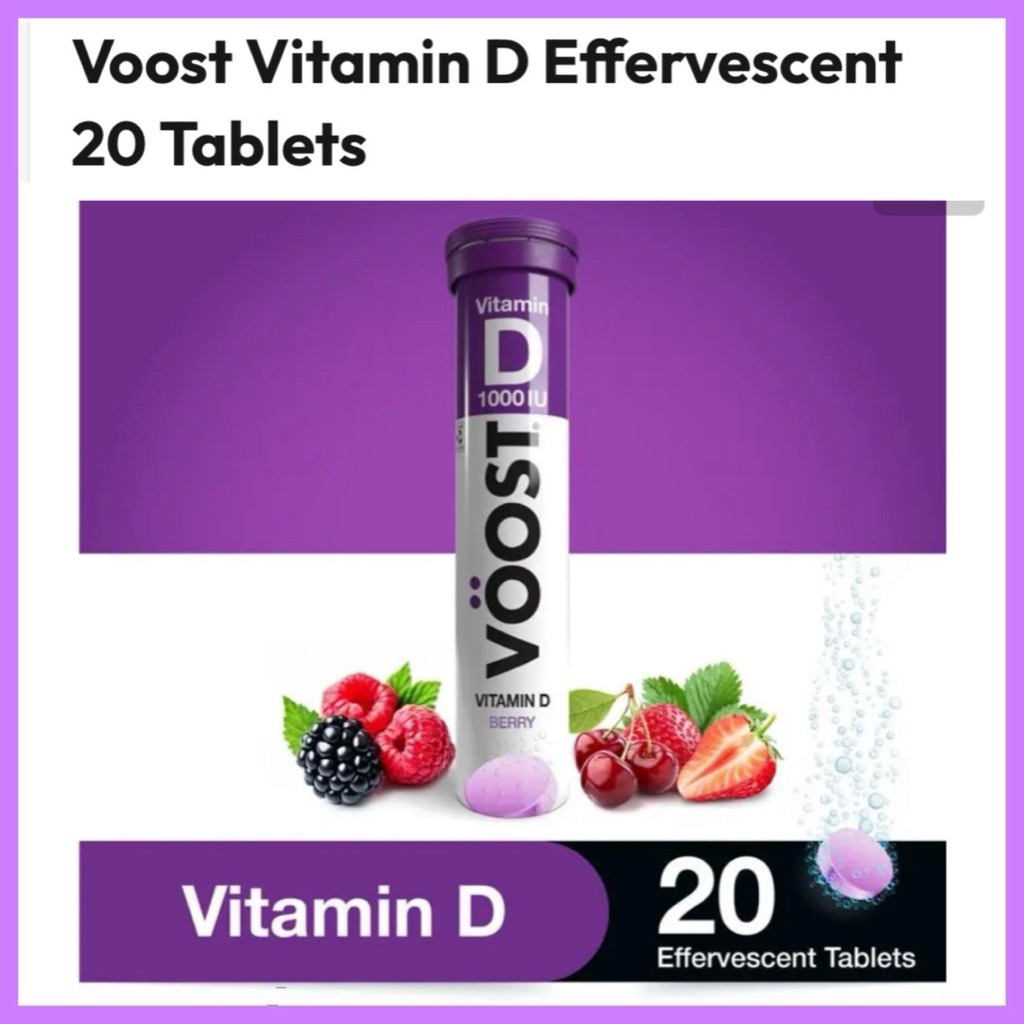 Voost Vitamin D 1000IU Effervescent 20 Tablets วิตามินเม็ดฟู่ บำรุง ...