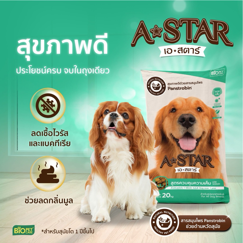 A-STAR Dog อาหารสุนัข เอ-สตาร์ รสเนื้อ กระสอบขนาด 20 กก.*แบ่งบรรจุถุง ...