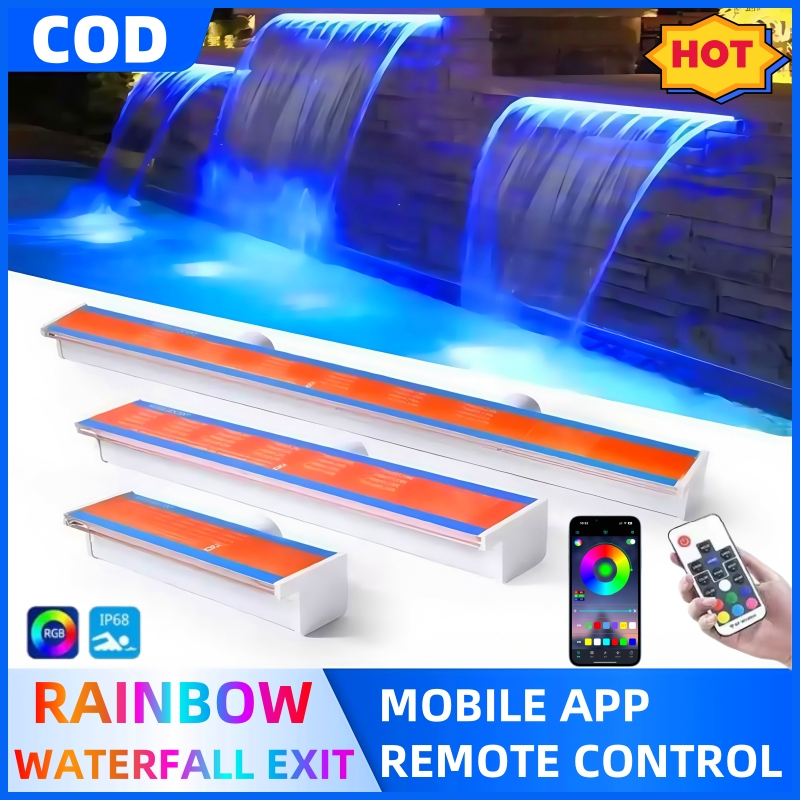 ไฟน้ำตกอะคริลิก RGB led ม่านน้ำตก รางทำม่านน้ำตกสไตล์โมเดิร์น น้ำตกสระ ...