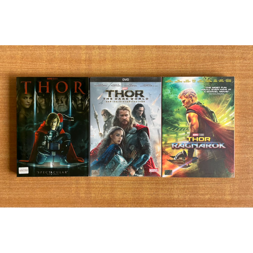 (ขายรวม) DVD : Thor ภาค 1 + 2 Dark World + 3 Ragnarok ธอร์ [มือ 2 ปกสวม ...