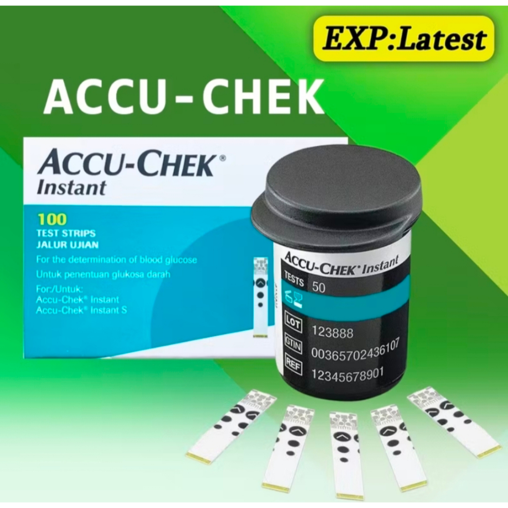 Accu-Chek Instant Test Strip แอคคิว-เช็ค แผ่น ตรวจน้ำตาล (50 ชิ้น/กล่อง ...