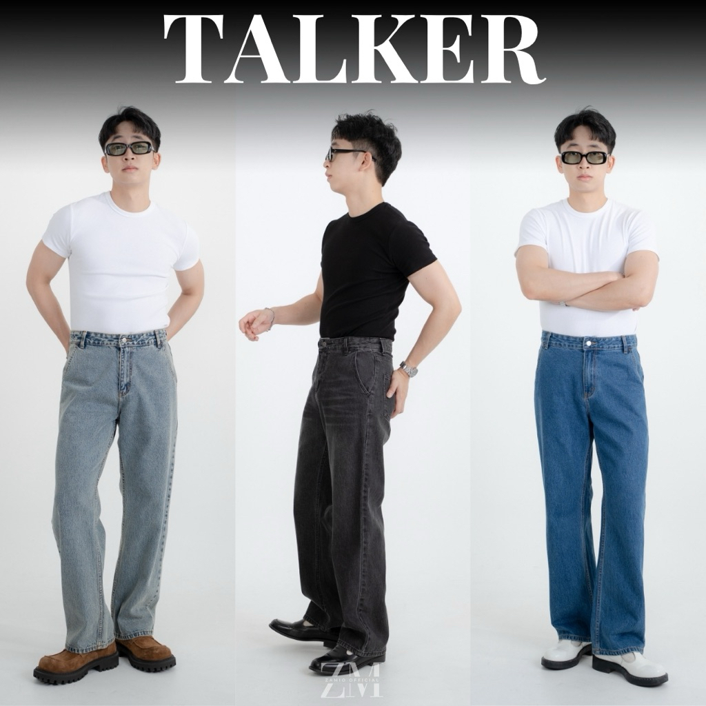 3สี ZAMIO TALKER JEANS Ver.2 กางเกงยีนส์เอวสูงทรงกระบอกใหญ่ เหมาะกับคน ...