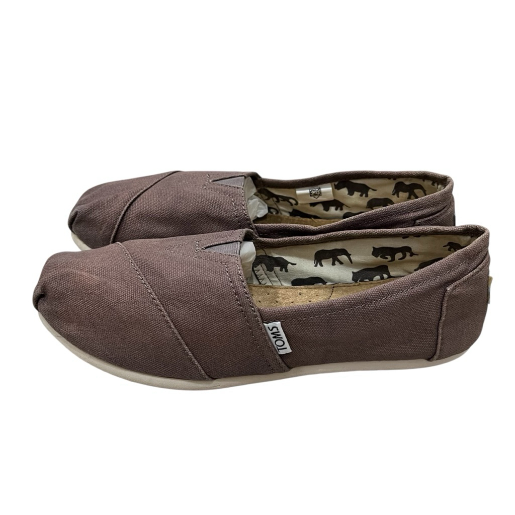 รองเท้าสลิปออน แบรนด์ Toms สีน้ำตาล ไซส์W8.5 (39/25cm.) มือสอง | Shopee Thailand
