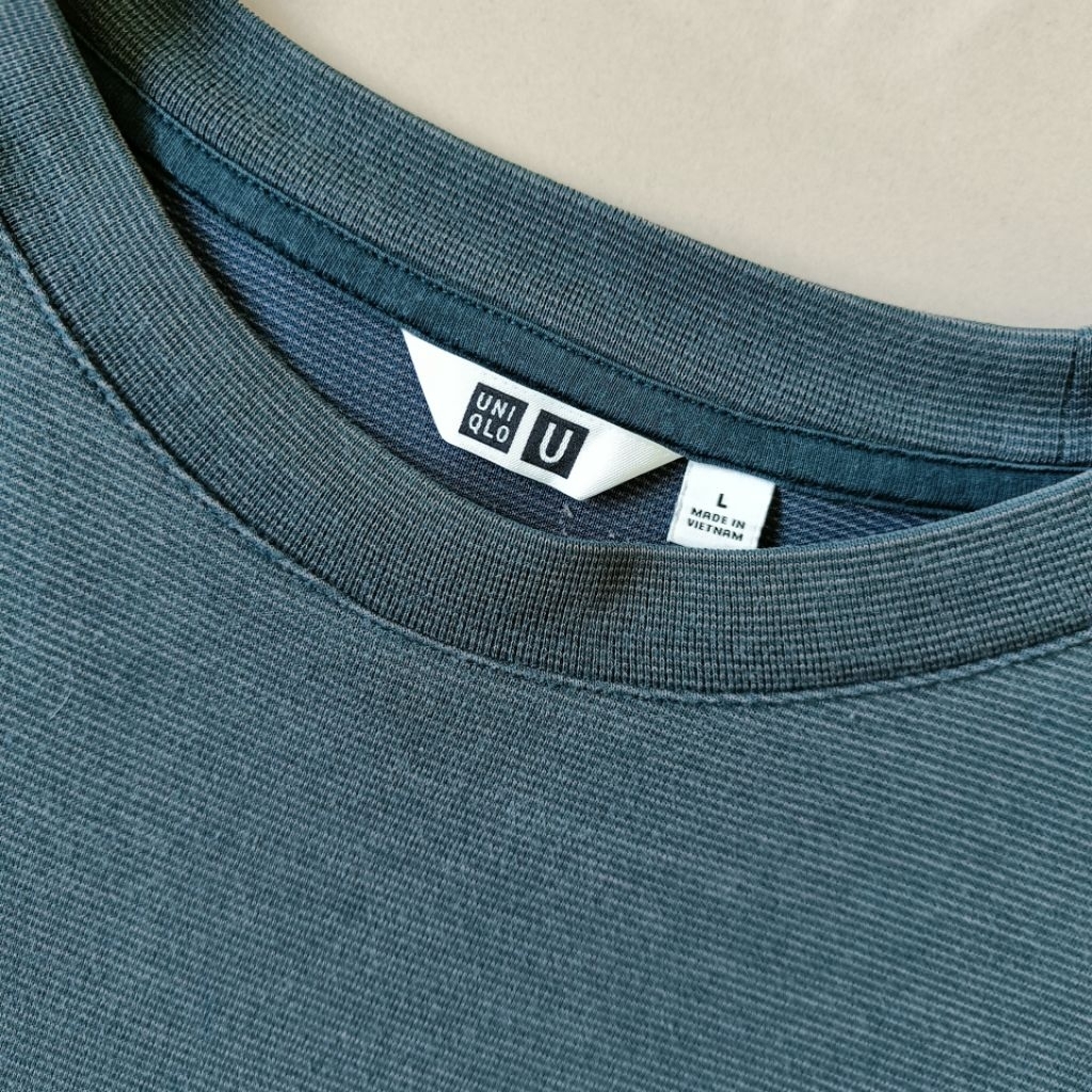 Uniqlo Airism Oversize สีกรมลายเส้น ขนาดLชาย | Shopee Thailand