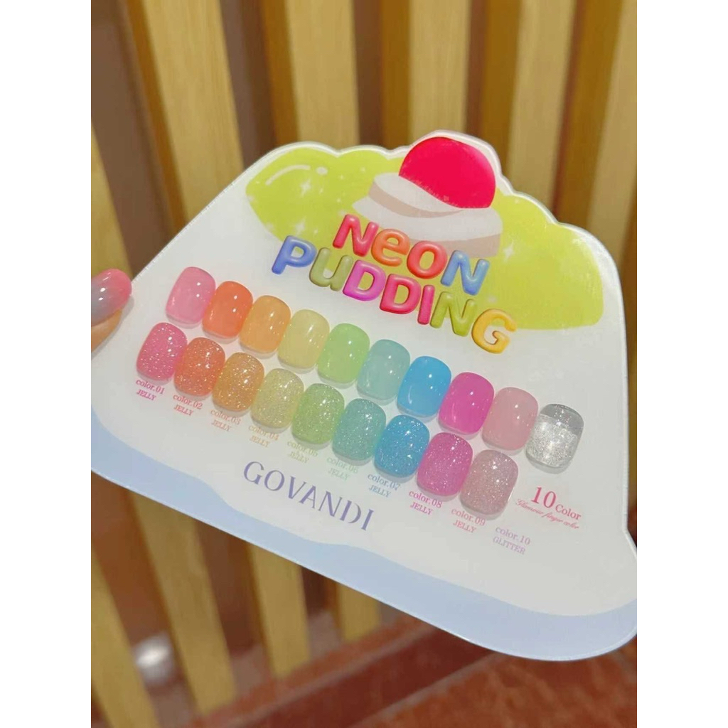 พรีออเดอร์ GOVANDI รุ่น G23 โทนสี neon pudding 10 สี(ไซรัป 9 + กริตเตอร ...