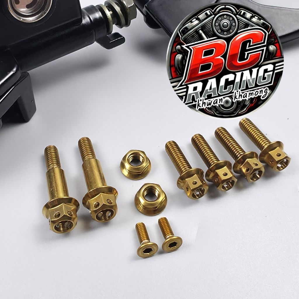 ชุดน็อตปั้มบน+มือครัช [สีทอง] ติดตั้งได้กับ wave drem โนวา เทน่า โซนิค ...